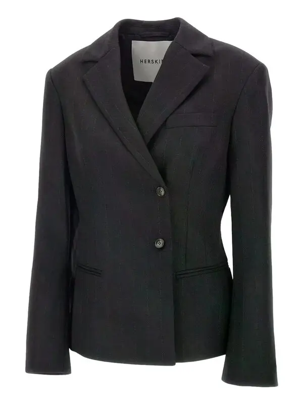 HERSKIND Pinstripe Blazer - Black