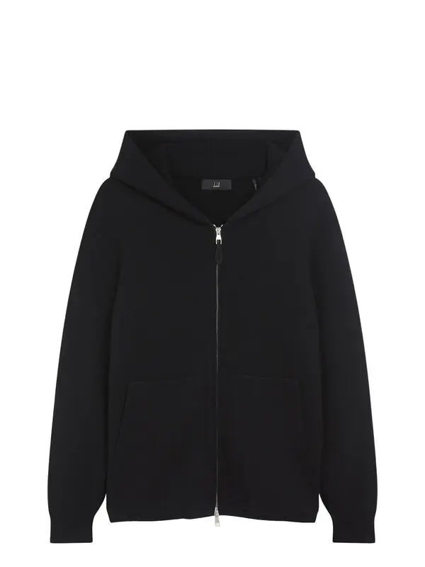 Dunhill Cotton-cashmere Zip-up Hoodie - Navy