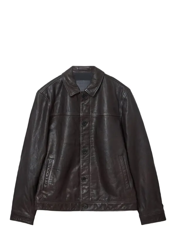 ALLSAINTS Nates Leather Jacket - Brown