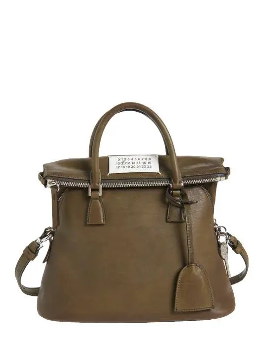 MAISON MARGIELA Mini 5ac Leather Tote - Khaki