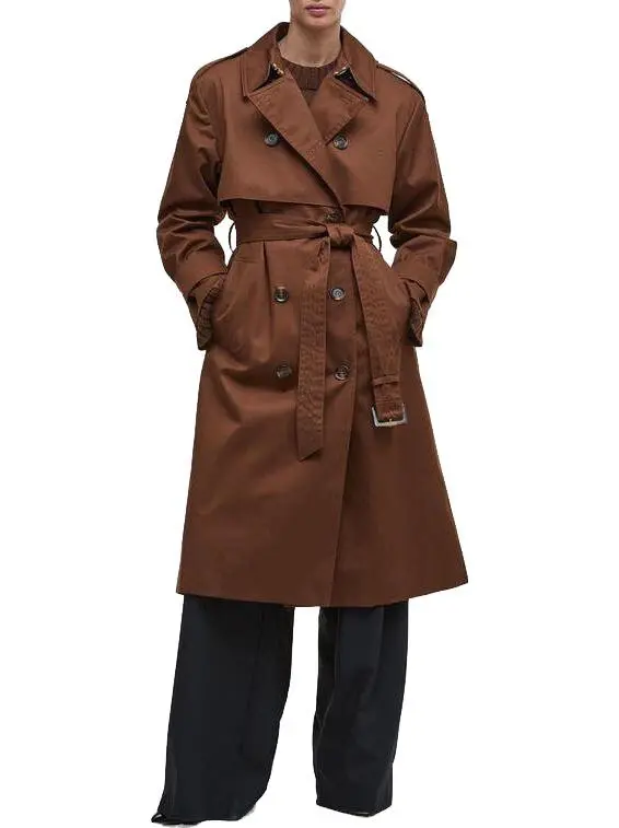 Barbour Aoife Belted Water Resistant Trench Coat - Vicuna/hessian Tartan
