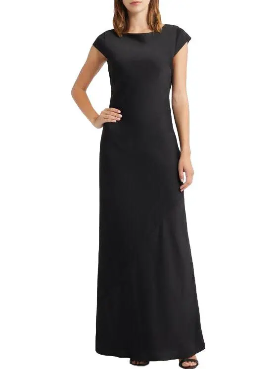 WAYF Johanna Open Back Gown - Black