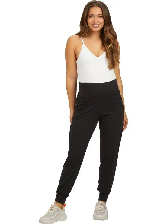 PINKBLUSH Cargo Pocket Maternity Jogger Pants - Black