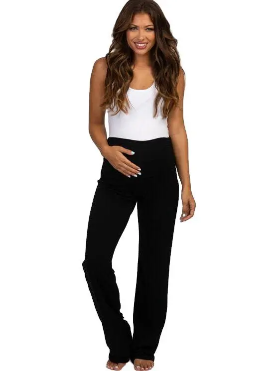 PINKBLUSH Foldover Lounge Pants - Black