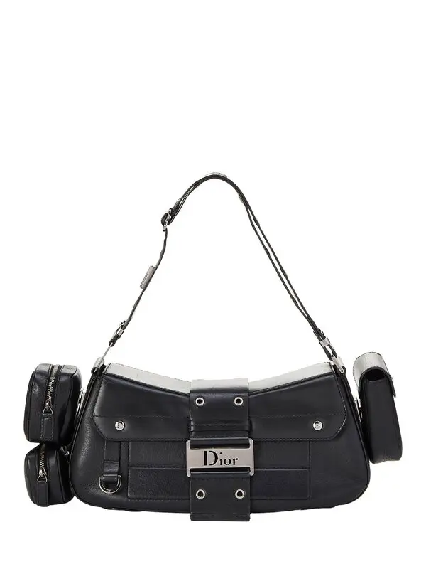 Dior Leather Columbus Shoulder Bag - Black