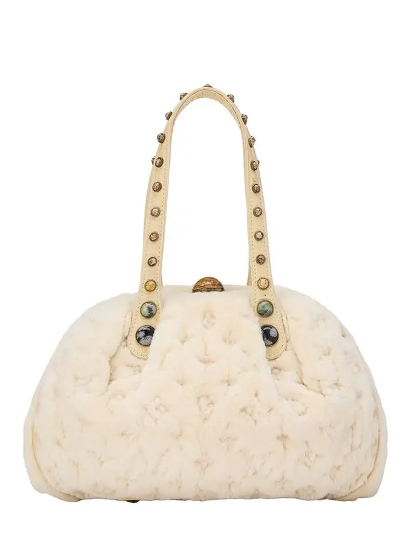 LOUIS VUITTON 2005 Cabochons Demi Lune Handbag - White