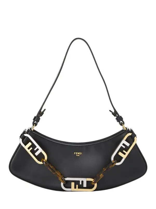 Fendi Calfskin O'lock Swing Bag - Black