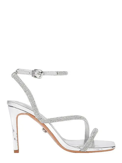 Carvela Paparazzi Wide-fit Heeled Faux-leather Sandals - Silver