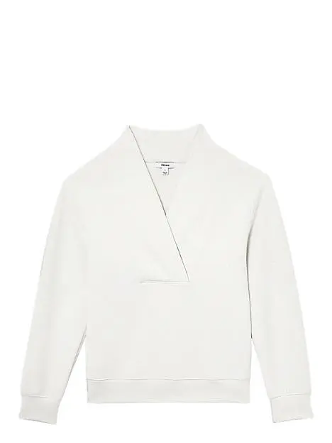 REISS Annabel Shawl-neck Jersey Top - Ivory