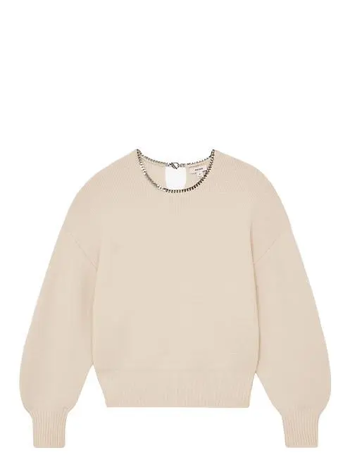 REISS Nadia Embroidered Wool And Cashmere-blend Jumper - Cream