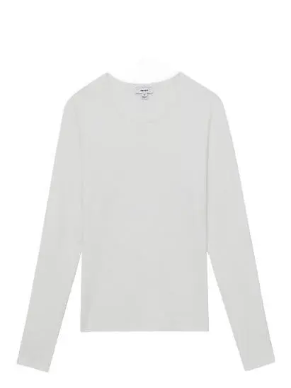 REISS Jada Crewneck Long-sleeve T-shirt - White