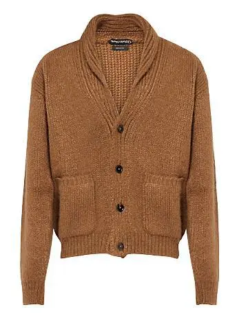 TOM FORD Shawl-collar Regular-fit Cashmere Cardigan - Toffee