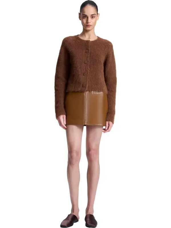 A.L.C. Cowan Leather Mini Skirt - Saddle