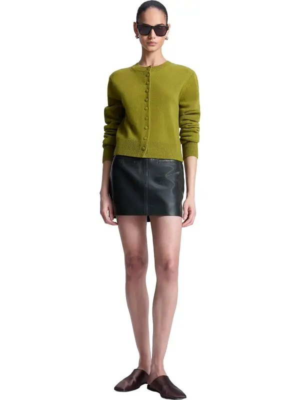 A.L.C. Cowan Leather Mini Skirt - Dark Green