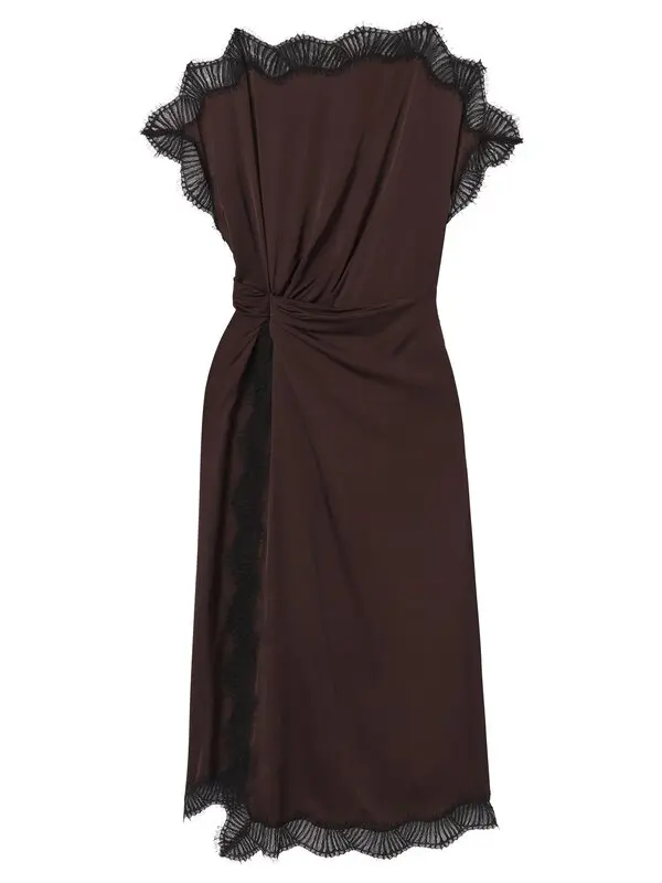 A.L.C. Luna Lace-trimmed Midi Dress - Cocoa/black