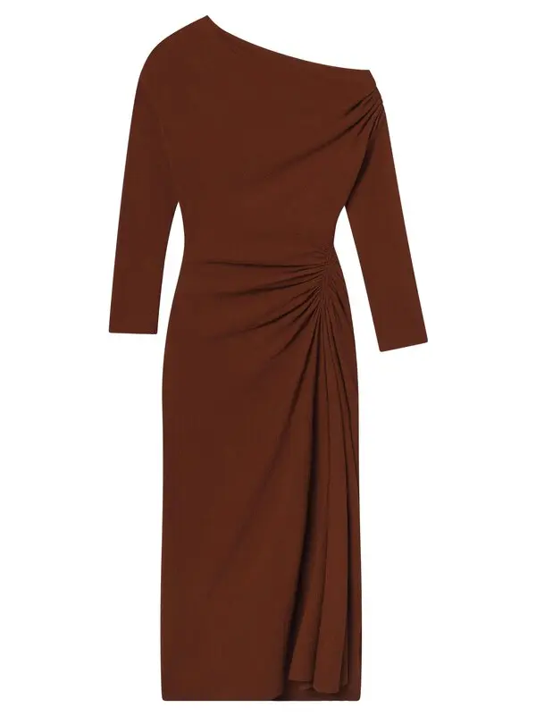 A.L.C. Piper Textured Crepe Midi Dress - Brunette