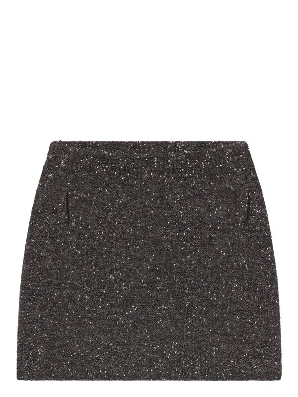 A.L.C. Stella Boucle Tweed Mini Skirt - Charcoal/dark Brown