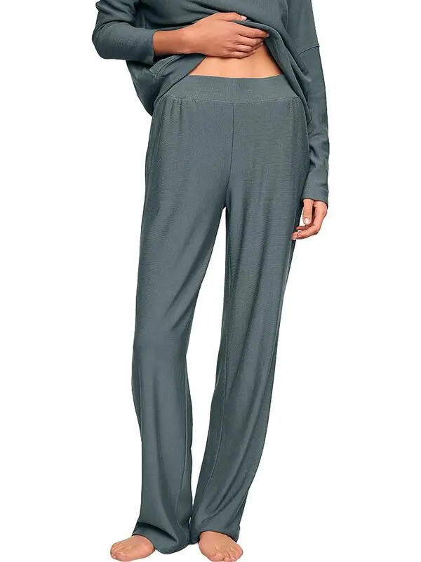Eberjey Softest Sweats Straight Pants - Stone Blue