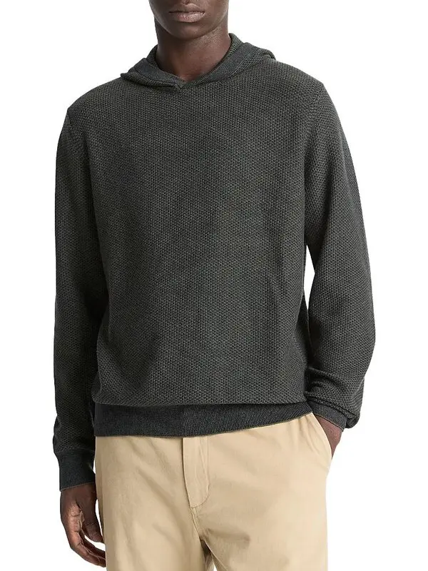 Vince Geo Jacquard Long Sleeve Hoodie - Driver Gray