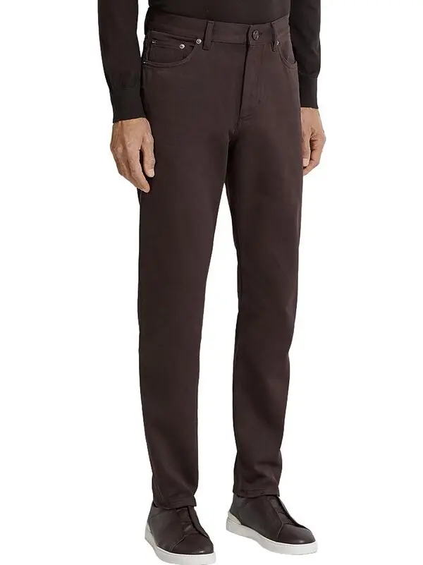 Zegna Stretch Cotton & Cashmere Roccia Pants - Dark Brown