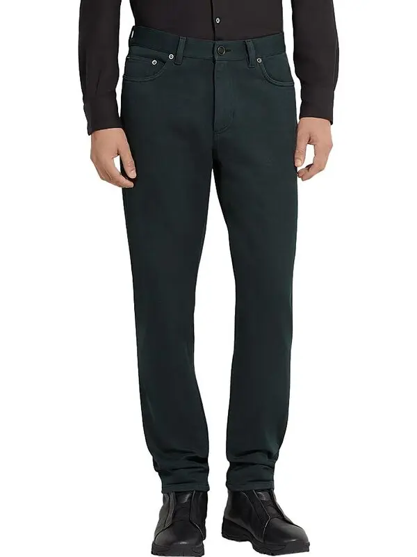 Zegna Stretch Cotton & Cashmere Roccia Pants - Dark Green