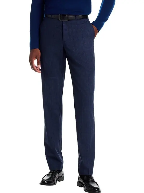 Theory Mayer Tonal Plaid Slim Fit Suit Pants - Navy