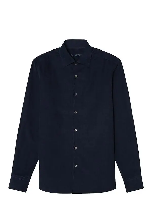 Robert Talbott Morgan Pinwale Corduroy Shirt - Navy
