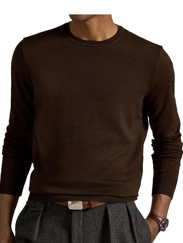 Polo Ralph Lauren Cotton Crewneck Sweater - Nutmeg Brown
