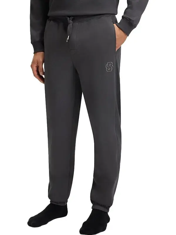 Hugo Boss Logo Patch Jogger Pants - Dark Grey