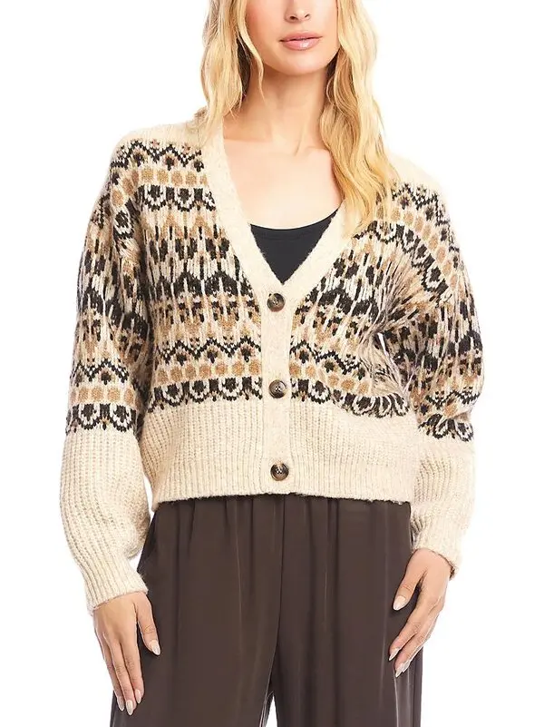 Karen Kane Jacquard Cardigan - Multi