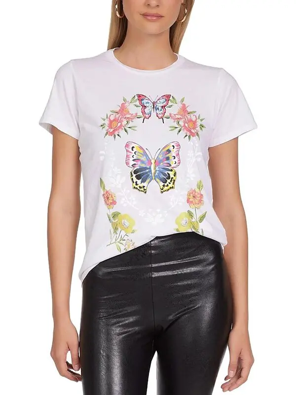 Lauren Moshi Croft Butterfly Love Tee - White