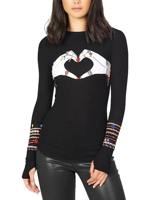 Lauren Moshi Mckinley Friendship Love Top - Black