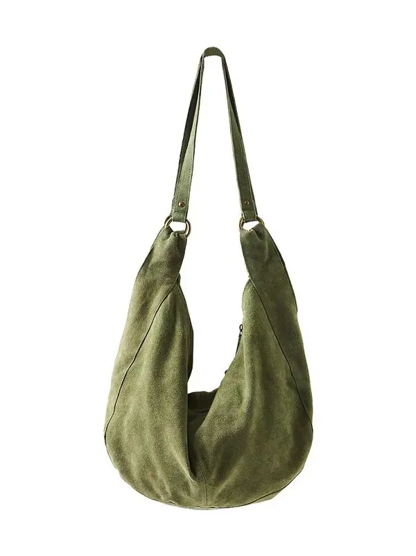 Free People Roma Suede Tote - Olive Moss