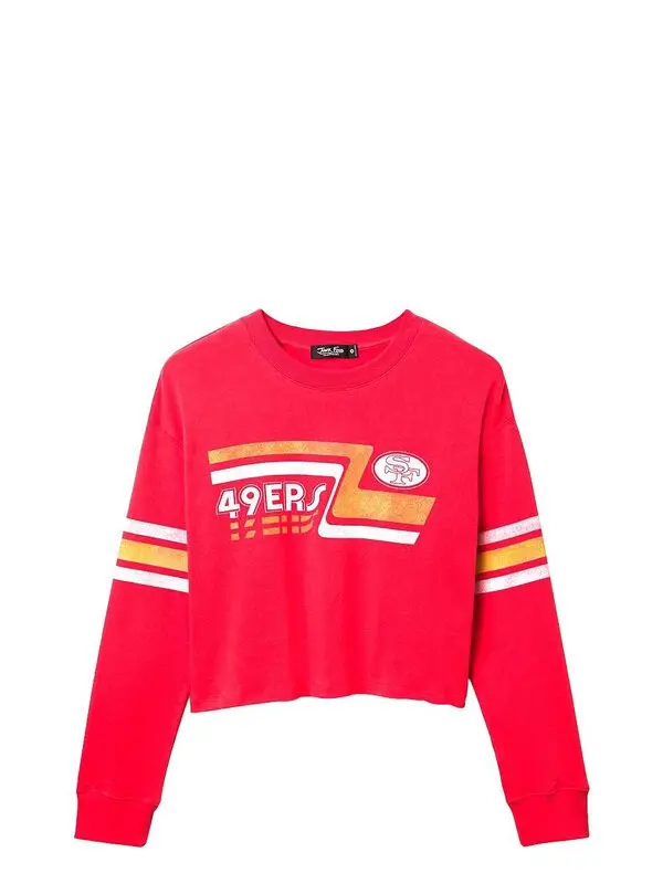 Junk Food Clothing Nfl San Francisco 49ers Retro Crop Fleece Sweatshirt - Licorice