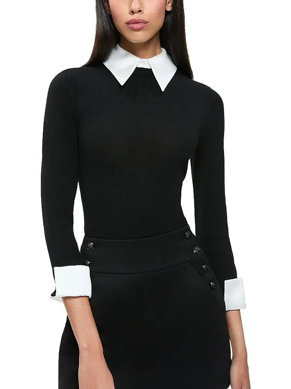 Alice + Olivia Porla Collared Sweater - Black