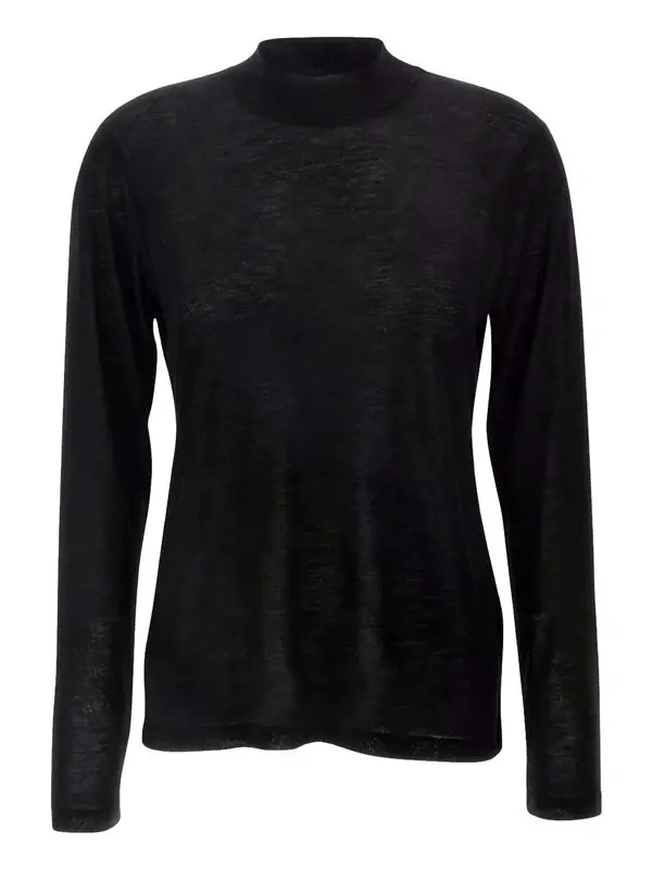 Filippa K Mock-neck Long Sleeve T-shirt - Black