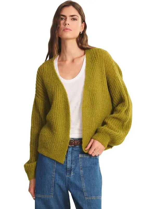 Velvet By Graham & Spencer Ranya Alpaca Blend Cardigan - Yellow
