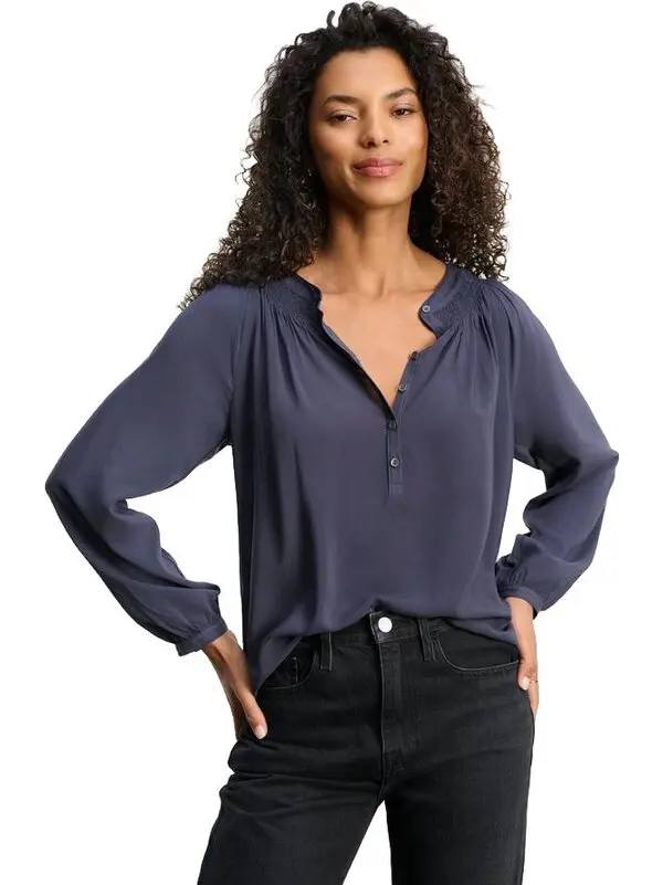 Velvet By Graham & Spencer Aurelia Long Sleeve Top - Natural