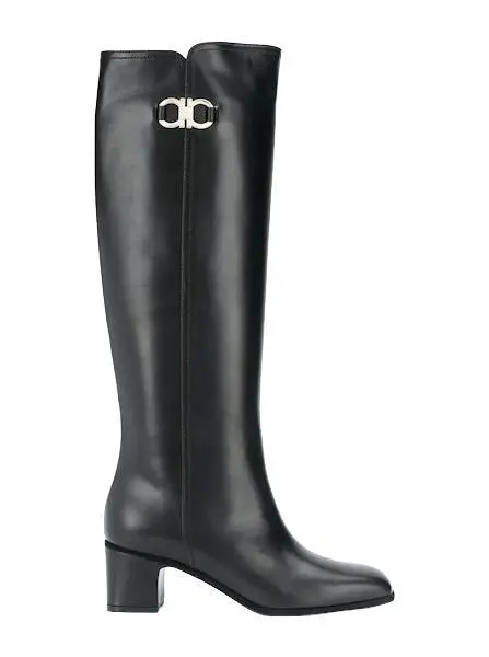 FERRAGAMO Gancini Buckle Knee-high Boots - Black