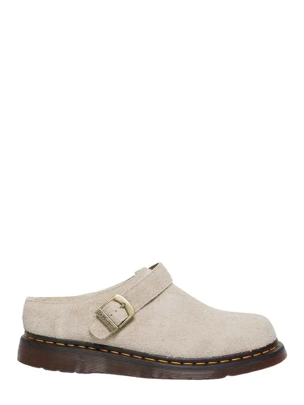 Dr. Martens Isham Faux Shearling Lined Suede Slingback Mules - Taupe