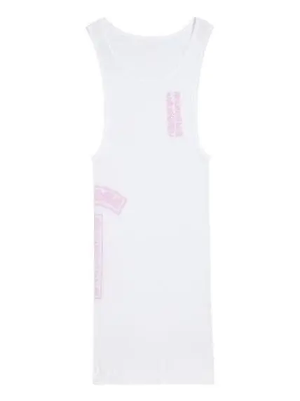 Chrome Hearts T Bar Rib Tank - White/pink