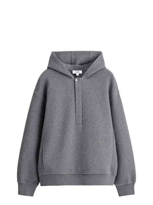 Cos Scuba Henley Hoodie - Gray