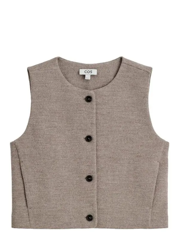 Cos Boiled Merino Wool Blend Vest - Brown