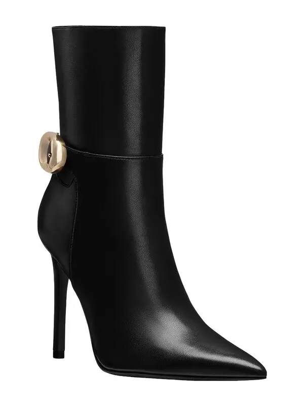 STUART WEITZMAN Power Buckle Leather Bootie - Black