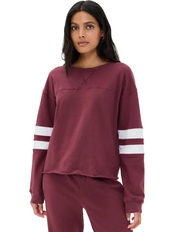 Year Of Ours Varsity Sweatshirt - Burgundy/cream