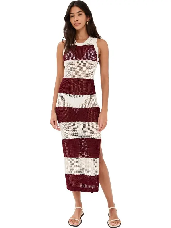 Beach Riot Holly Rose Maxi Dress - Merlot Stripe