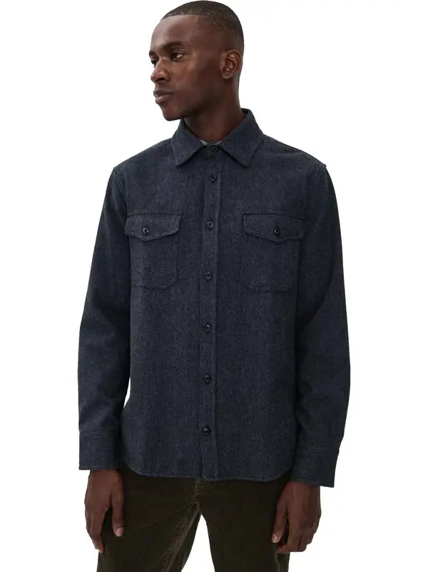 Taylor Stitch The Cpo Shirt - Heather Slate Twill