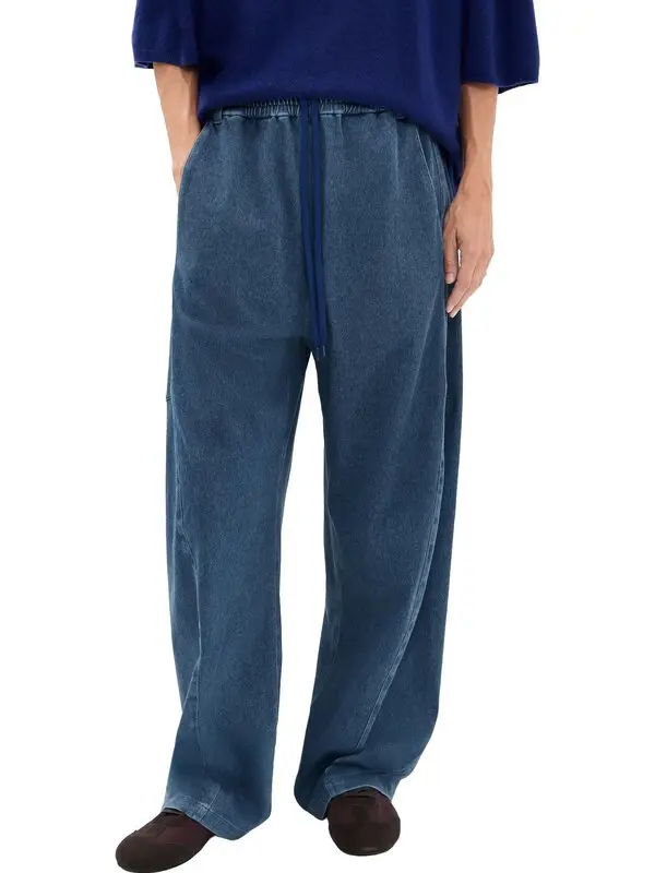 Tibi Stretch Denim Knit Winslow Pants - Classic Wash