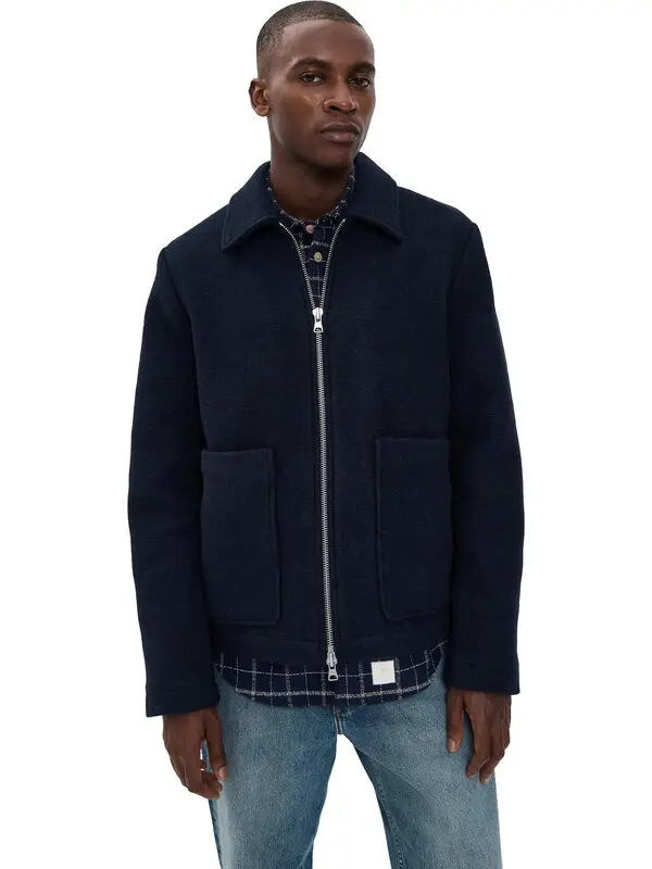 Nn07 Gael Zip Jacket - Navy Blue
