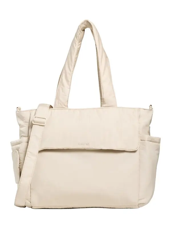 CALPAK Diaper Tote Bag With Laptop Sleeve - Oatmeal